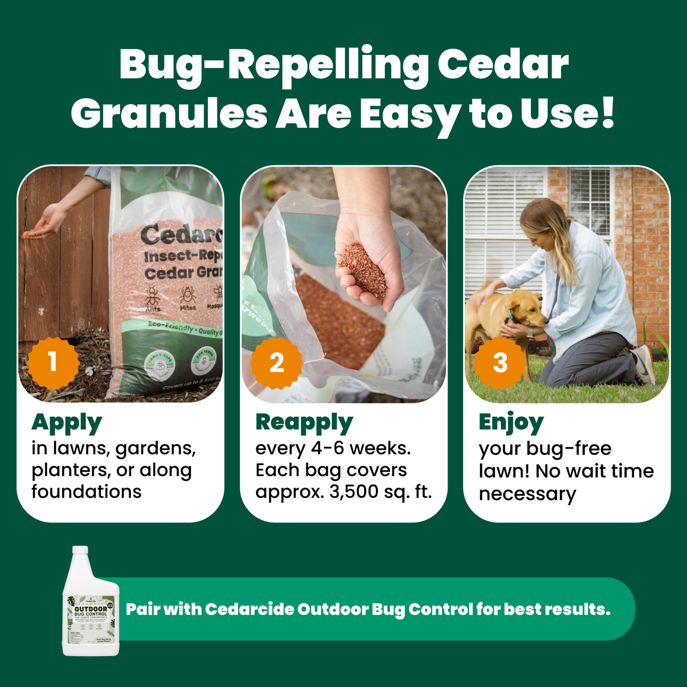 Say Goodbye to Biting Bugs with Cedar Granules | Cedarcide