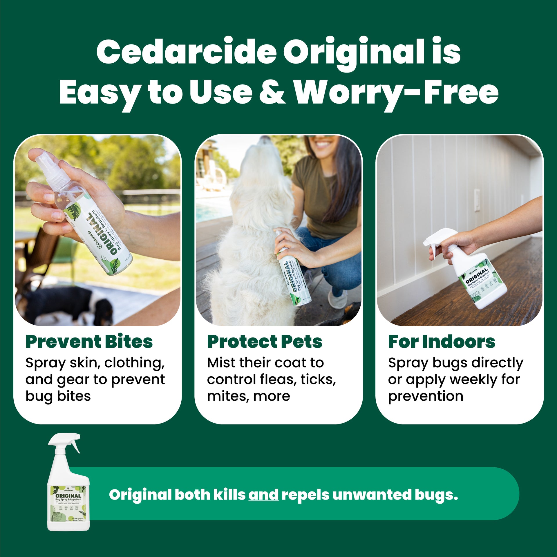 Get Rid of Bugs with our Original Bug Spray Kit | Cedarcide
